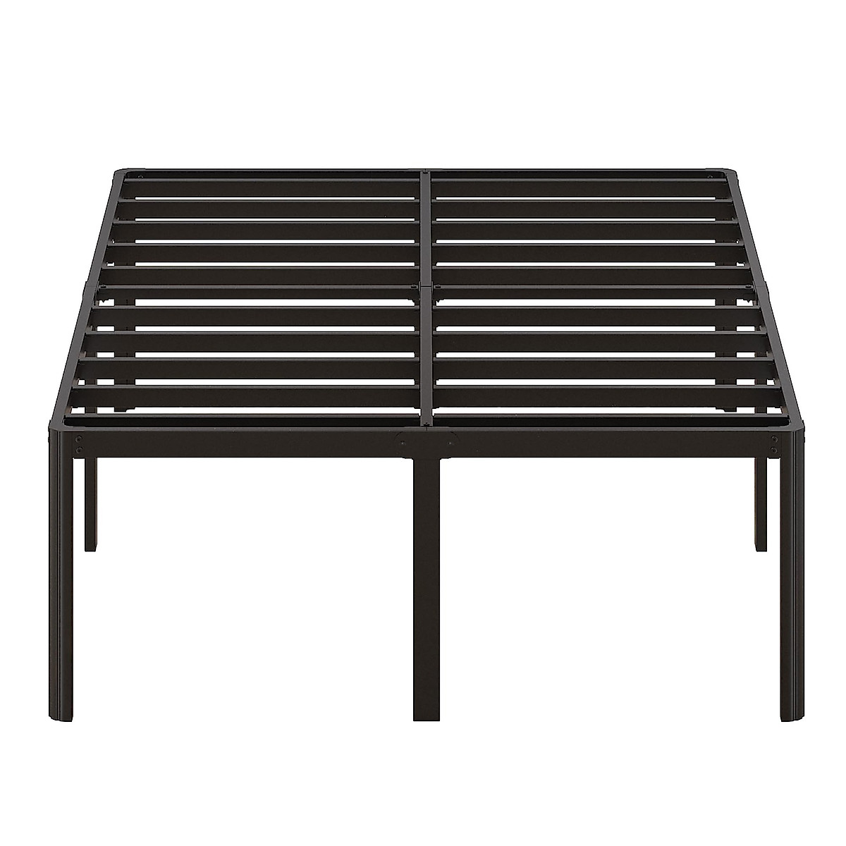 Likelalaso 24 Inch High Queen Bed Frame with Rounded Corner, Heavy Duty Metal Bed Frame Queen Size Under-Bed Storage Space, No Box Spring Needed, Noise Free, Easy Assembly, Black