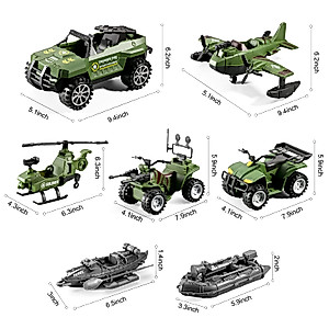 78-in-1 Army Men Boys Toys with Realistic Military Truck/Helicopter/Kayak Boat/Motorcycle/Army Men Action Figures/Weapon Gears, Army Toys Gift for Toddler Kids 4-7 6-8 8-12 Fun Birthday Party Favors