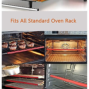 Oven Rack Shields - 2 Pack Heat Resistant Silicone Oven Rack Cover 14 inches Long Oven Rack Edge Protector, Protect Against Burns and Scars