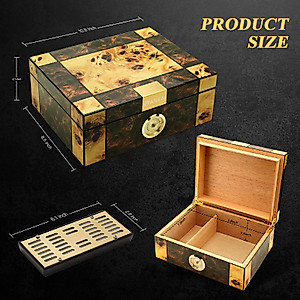 FANKAI Cigar Humidor, Cedar Wood Cigar Case Box with Humidifier Accessories, up to 60 Cigars, Gift for Men