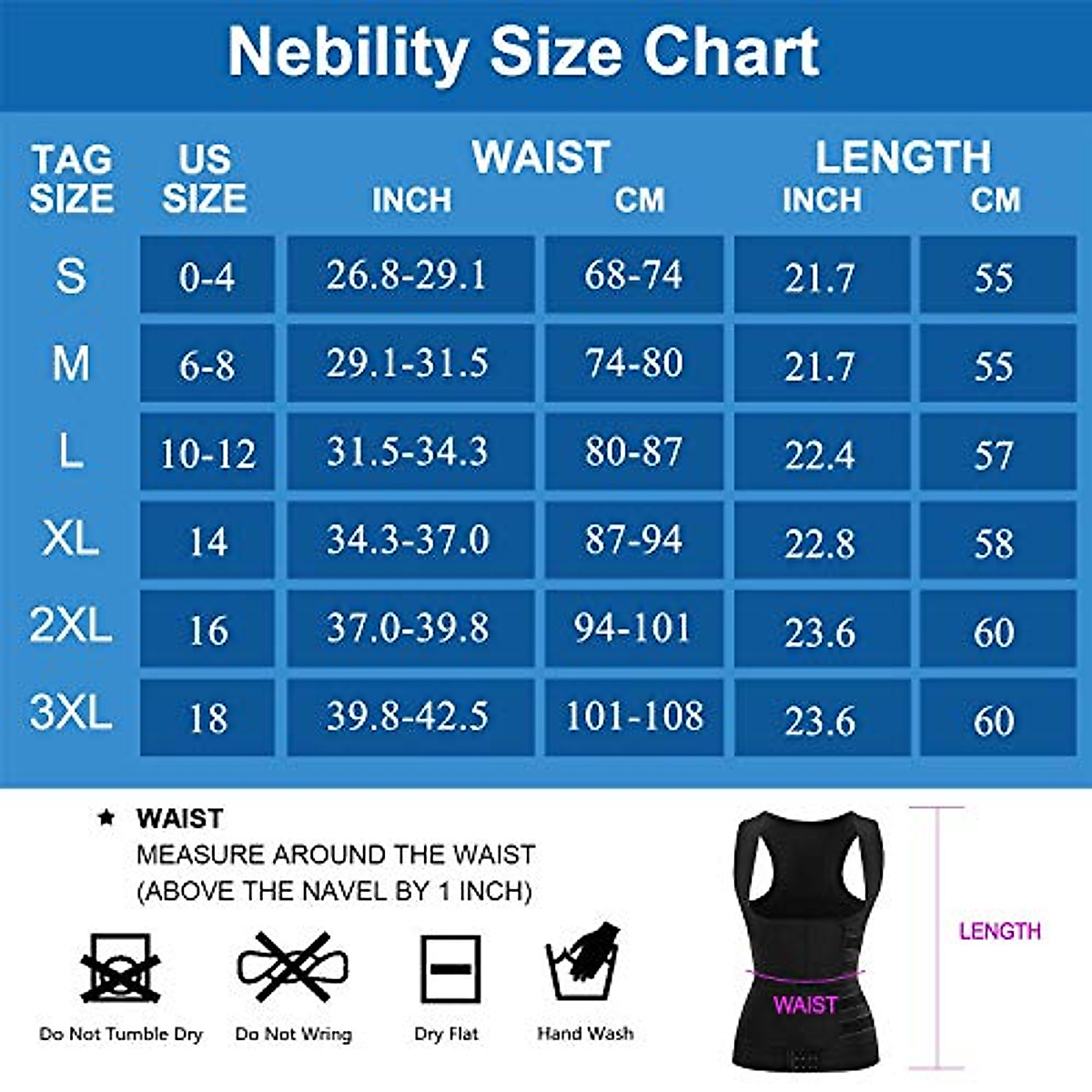 Nebility Women Sauna Sweat Vest Hot Neoprene Sauna Suit Weight Loss Workout Top Waist Trainer Shirt Body Shaper (Large, Black)