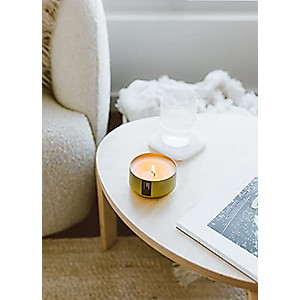 Calyan Wax Soy Candle, Oakmoss & Amber Scented Candles for The Home | Premium Candle Gift Set of 2 | 5.2 oz 30 Hour Burn | Soy Candles in Gold Metal Tins | Aromatherapy Candles