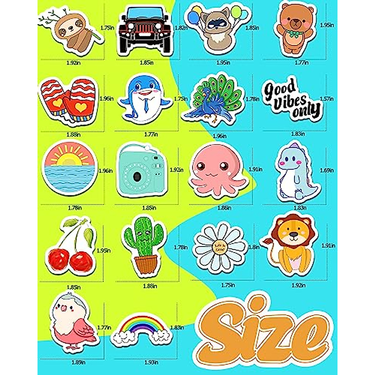 600 Pcs Cute Stickers for Kids, Water Bottle Stickers for Teens, Kawaii Vinyl Phone Laptop Skateboard Animal Waterproof Classroom Stickers, Bulk Aesthetic Sticker Packs for Boys Girls Teacher