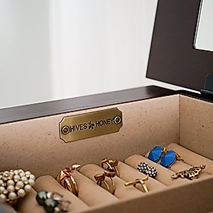 Hives and Honey Morgan Armoire Jewelry Cabinet, Dark Walnut