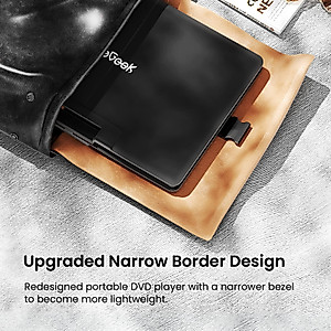 ieGeek 15.9" Portable DVD Player - with 14.0" Large HD Screen, 6 Hours Rechargeable Battery, High Volume Speakers, Region Free, Support USB/SD/Headphone/Sync TV and Multiple Formats, Slow Play - Black