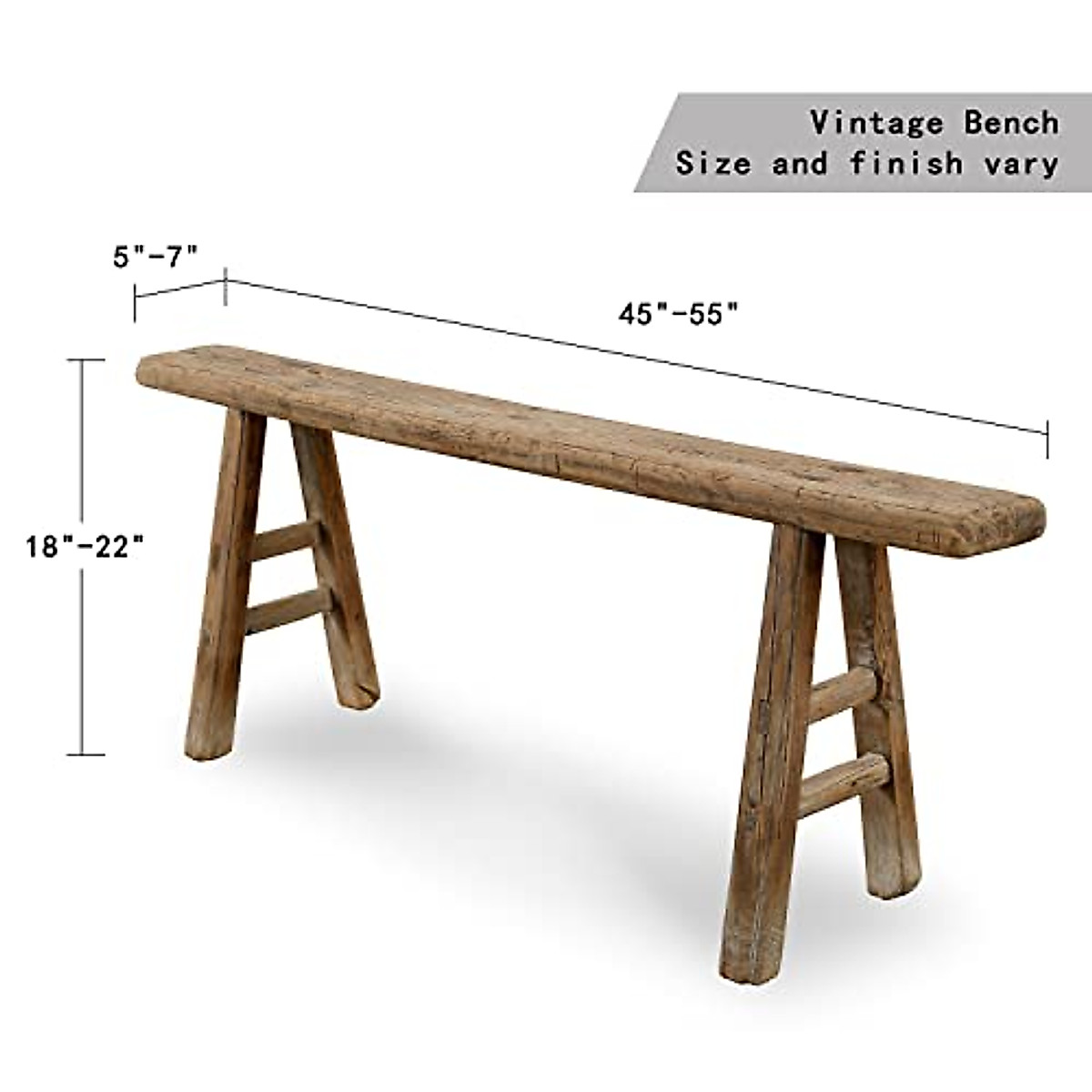 Artissance Vintage Noodle, Weathered Natural Wood Finish (Size & Color Vary) Indoor Bench