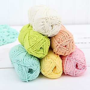 Threadart 100% Pure Cotton Crochet Yarn | 50 gram Skeins | Worsted Medium #4 Yarn | 85 yds per Skein | 30 Colors Available | Lt. Blue #3541