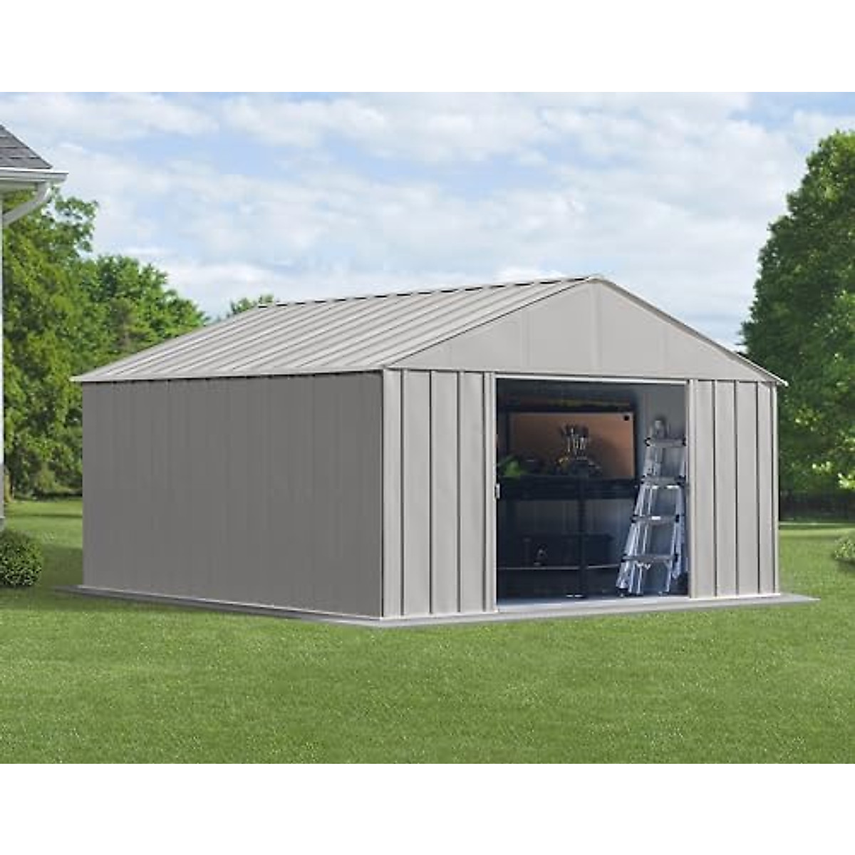 Arrow Classic Metal Shed, 12 x 12, Flute Grey