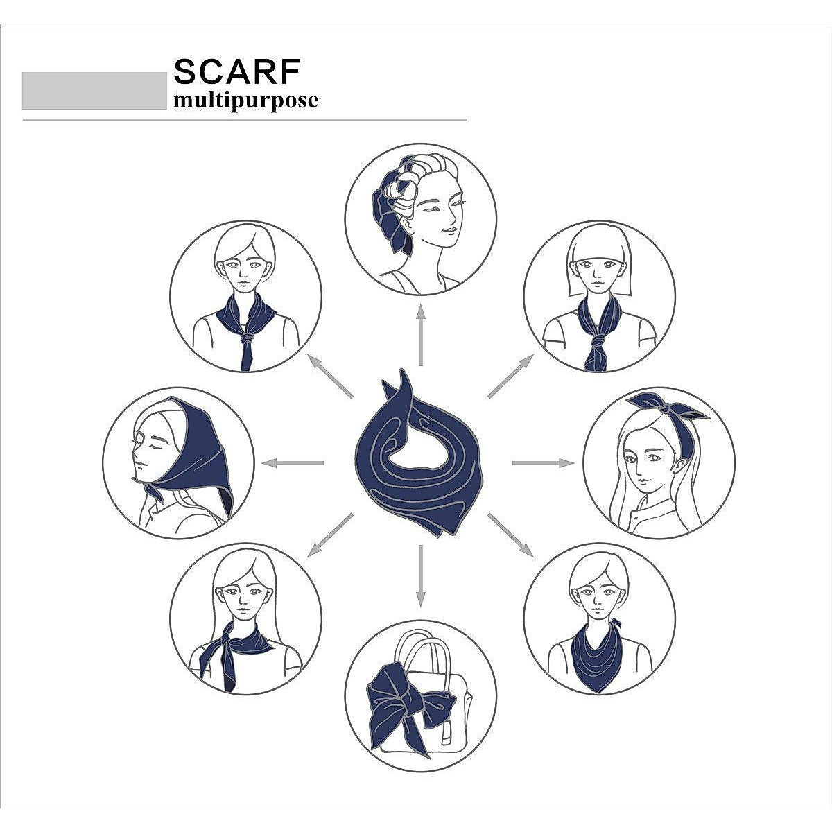 Satin Silk Head Scarf Neckerchief, Women Hair Neck BandanaThin Soft Scarfs for Spring Summer, Mom Grandma Best Friend Sister Wife Girlfriend Gift