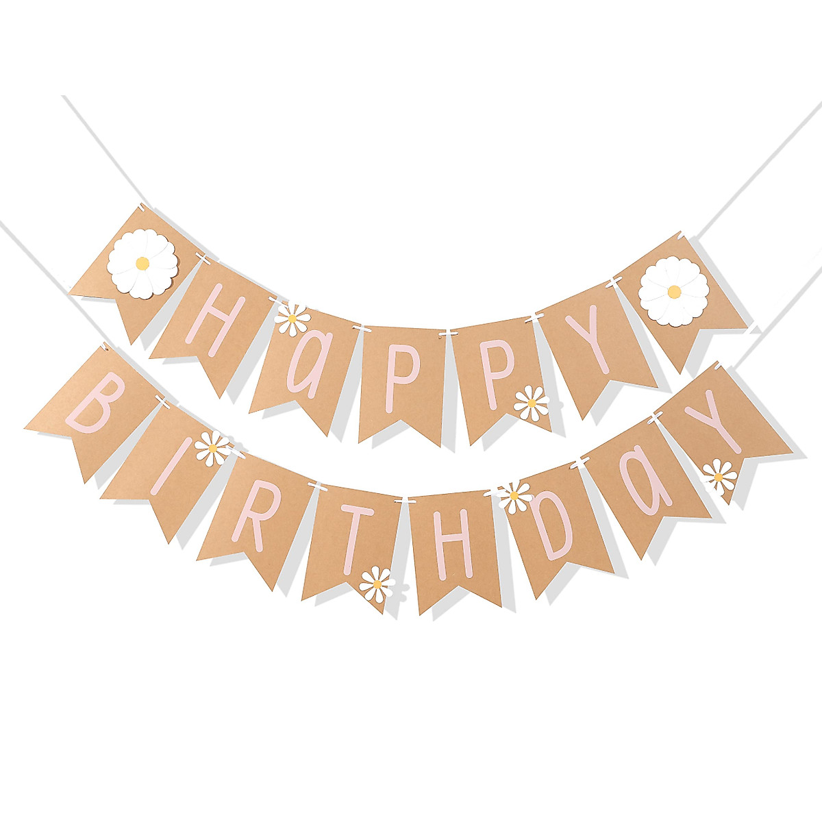 Daisy Happy Birthday Banner - Daisy Theme Birthday,Wildflower Birthday Banner, Groovy Birthday Theme for 1st Birthday, Daisy Themed Birthday Party Decoration Banne，Girl 1st Birthday Decoration