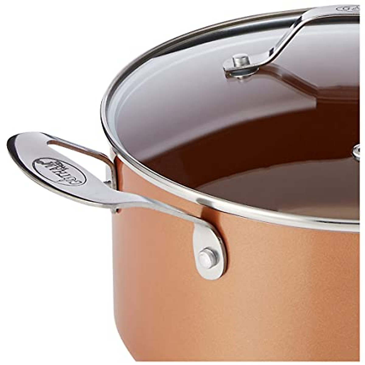 Gotham Steel 10-Piece Kitchen Set with Non-Stick Ti-Cerama Coating by Chef Daniel Green - Includes Skillets, Fry Pans, Stock Pots and Steamer Insert – Copper