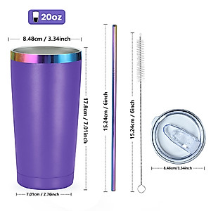 Icesip 20oz Tumbler with Lid And Straw,Stainless Steel Vacuum Insulated Mug,Double Wall Vacuum Insulated Coffee Cups for Cold & Hot Drinks,Insulation Travel Tumblers Cups