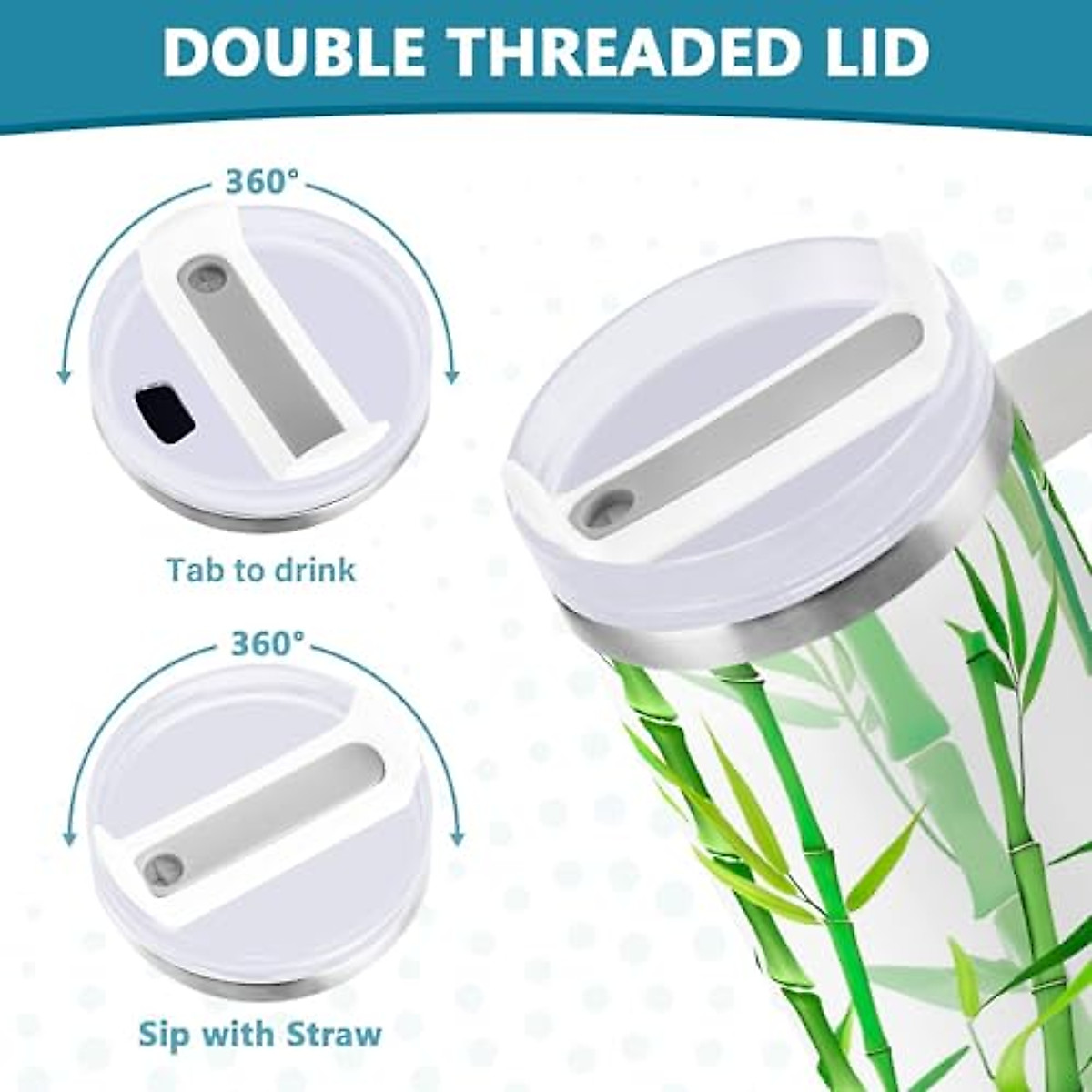 RPLIFE Zen Green Grove 40oz Tumbler with Handle, 30 Oz Tumbler with Handle, Coffee Tumbler for Women