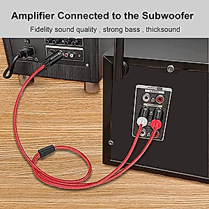 ANNNWZZD 10FT RCA Y-Adapter Splitter Cable, 1 Male RCA to 2 Male RCA Subwoofer Audio Cable