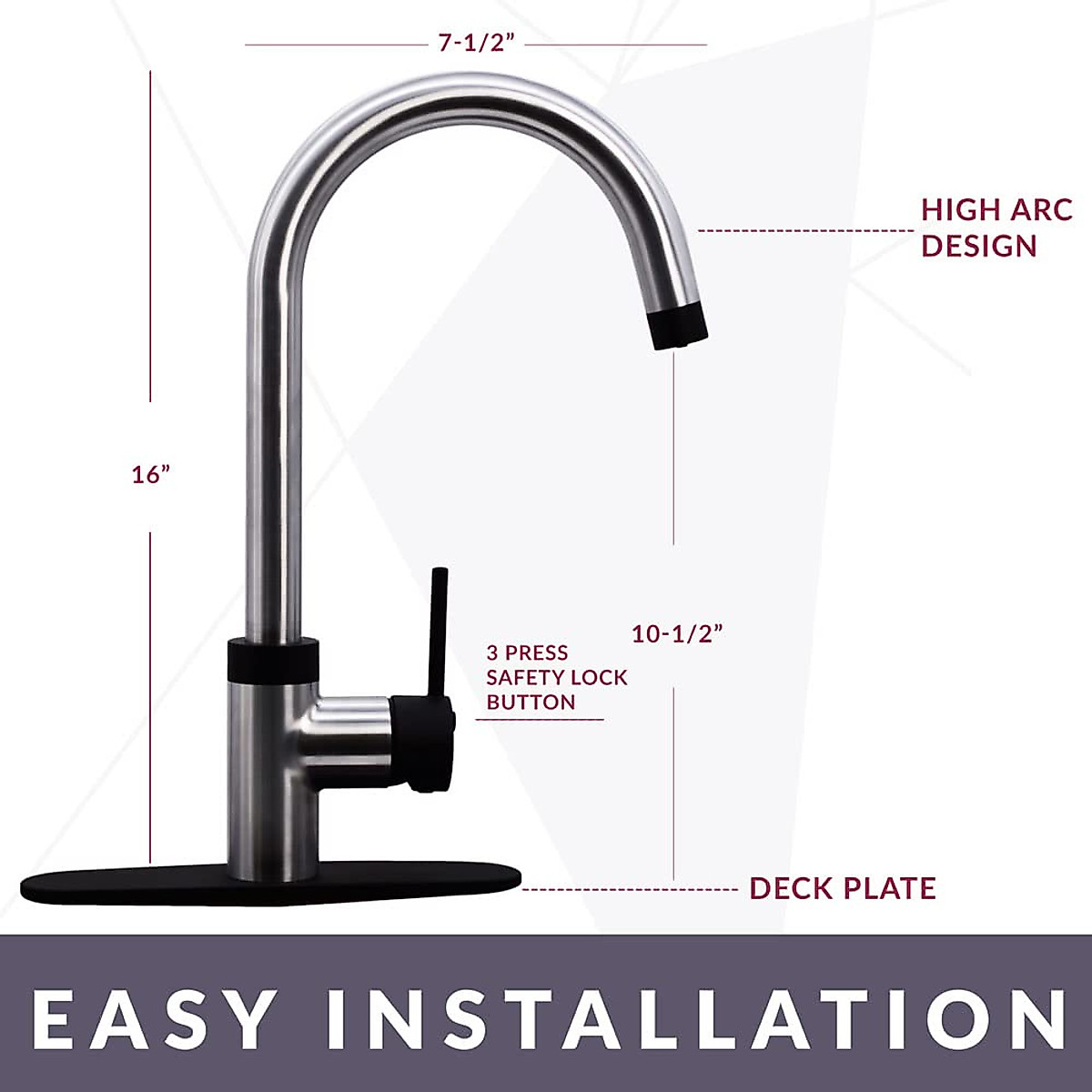Westbrass KH31B-62 HotMaster 3 in 1 Single Handle Dual Waterway Kitchen Faucet Only, Matte Black