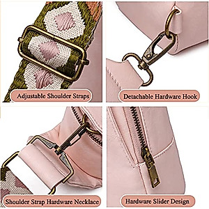 Women Chest Bag Sling Bag Guitar Strap Small Crossbody PU Leather Satchel Daypack Multipurpose Chest Bag For Traveling