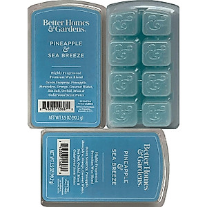 Better Homes & Gardens. Better Homes and Gardens - Pineapple and Sea Breeze 3.5oz Scented Wax Cubes 3-Pack Light Blue