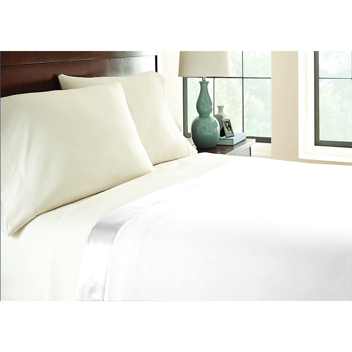 Thermee Micro Flannel Full/Queen-Size All Seasons Lightweight Sheet Blanket, Machine Wash & Dry, No Pilling, 90Lx84W, Snow, THRBKFQSNO