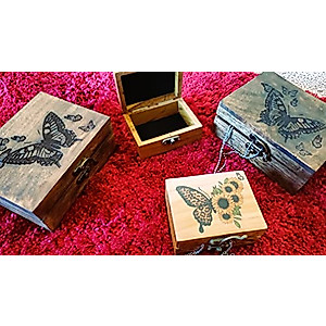 Sunflower Butterfly Trinket Box Small Jewelry Keepsake Box | Earrings Necklace Storage Box for Girls Women | Gift Idea Valentine's Day, Birthday Christmas, Weddings, Animals Ornaments for Home Décor