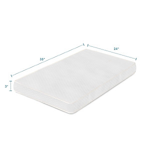 LA Baby 3" Waterproof Mini/Portable Crib Mattress Pad with 100% Organic Cotton Layer, for Non-Full Size Cribs Only - Made in USA