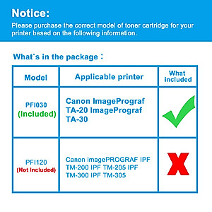 LCL Compatible Pigment Ink Cartridge Replacement for Canon PFI030 PFI-030 PFI030Y PFI-030Y ImagePrograf TA-20 ImagePrograf TA-30 (1-Pack Yellow)