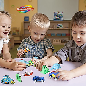 24 Colors Air Dry Clay for Kids with 6 Pull Back Toy Car, Ultra-Light and Soft Modeling Clay Kit, Art and Crafts DIY Model Magic Clay, Toy Car Clay Easy to Use Christmas Gifts for Boys and Girls