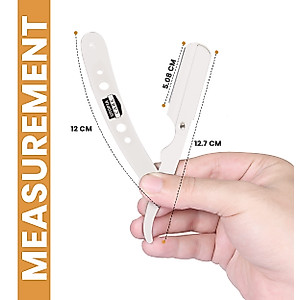Utopia Care Professional Barber Straight Edge Razor Safety with 100-Pack Blades - 100 Percent Stainless Steel (White)