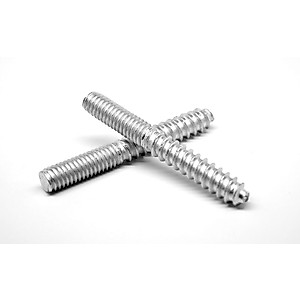 1/4"-20 x 2" Coarse Thread Hanger Bolt Low Carbon Steel Zinc Plated Pk 50