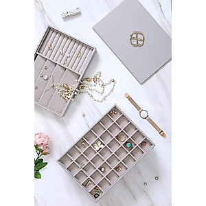 Vlando Miller Jewelry Tray(5 in 1-Grey)+Viaggio Small Jewelry Case (Grey)