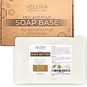 velona 5 LB - Shea Butter - Melt and Pour Soap Base SLS/SLES free | Natural Bars for The Best Result for Soap-Making