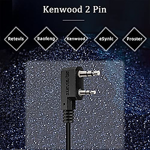 Retevis Acoustic Tube Earpiece for 2 Way Radio, Earpiece with Coil Tube, Compatible RT22 RT21 H-777 H-777S RB29 RT27 Two Way Radios, Security Headset for Walkie Talkie with Mic(1 Pack)