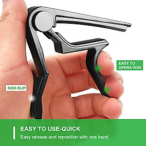 Guitar Capo, 6-String Acoustic & Electric Guitar Capo,Guitar Capo Acoustic(Black)