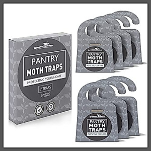 Greener Mindset Moth Traps for House - 7 Pack, Indoor Pheromone Pantry Moth Trap with Convenient Hook for Home Infestation Prevention
