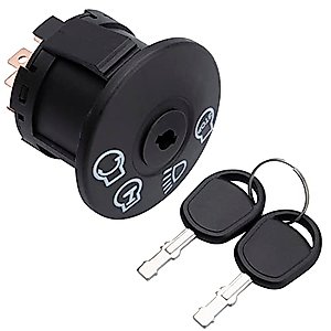 Swgaunc Ignition Starter Switch 4 Position Key Switch Fit for Husqvarna Craftsman John Deere MTD Murray Riding Lawn Mower 532175566 175566 2 Keys