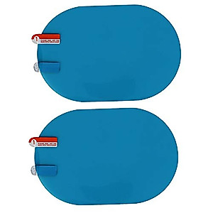 Qiilu 2 Pieces Car Rearview Mirror Film, Rainproof Waterproof Mirror Film Anti Fog Film Blind Spot Mirror for Car Rear View Mirrors Side Windows Oval 100 x 150mm