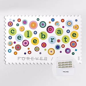 US Let's Celebrate Forever First Class Postage Mailing Stamps for Invitation Wedding Celebration Party Love Valentines Graduation Announcement RSVP Scott 5434 (1 Sheet of 20) - TZ Envelope