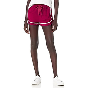 VALINNA Women's Athletic Yoga Running Workout Shorts Lounge Short Pants (L/XL (26" - 33"), Red)