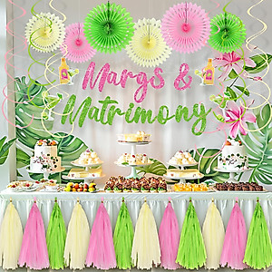 Margs and Matrimony Bachelorette Party Decorations, Margs and Margarita Bachelorette Party Supplies Decor Banner for Mexican Fiesta Wedding Bridal Shower Party