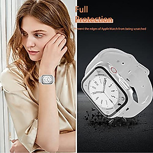 Cover for Apple Watch Series 8/Series 7 45mm, 4-Pack Screen Protector Case Replacement Protective Face Cover for iWatch Series 8/Series 7 45mm Women