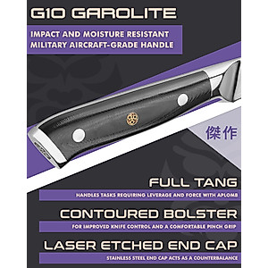 KESSAKU Paring Knife - 3.5 inch - Damascus Dynasty Series - Razor Sharp Kitchen Knife - Forged 67-Layer Japanese AUS-10V High Carbon Stainless Steel - G10 Garolite Handle with Blade Guard