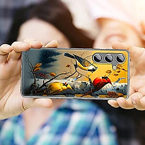 BPQOJB Galaxy A13 5G Case for Samsung A13 5G Clear Case Dual Layer Transparent Soft TPU Hard PC Shock Proof Cover with Wild Birds Pattern Designed Phone Case for Samsung Galaxy A13 5G 6.5" 2022