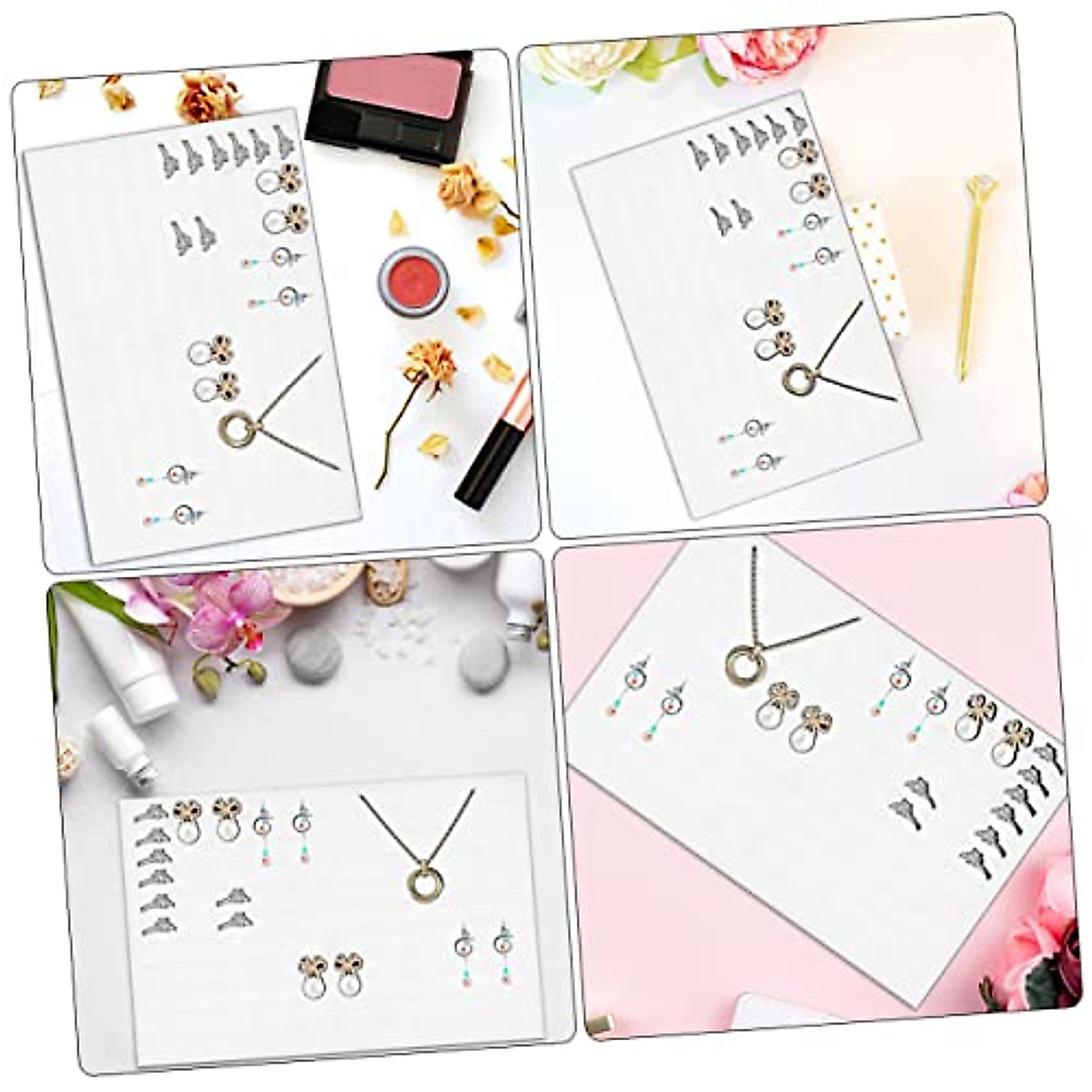 Cabilock 30 pcs jewelry box pad necklace foam insert ring insert pad earring sponge holder jewelry insert sponge jewelry display sponge pad sponge ring holder supplies storage white velvet