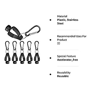 RICHARDJOV 6PCS Glove Clip Holder Safety Work Gloves Clip for Belt, Metal Glove Keeper Loop Glove Grabber Clip Holder(Black)