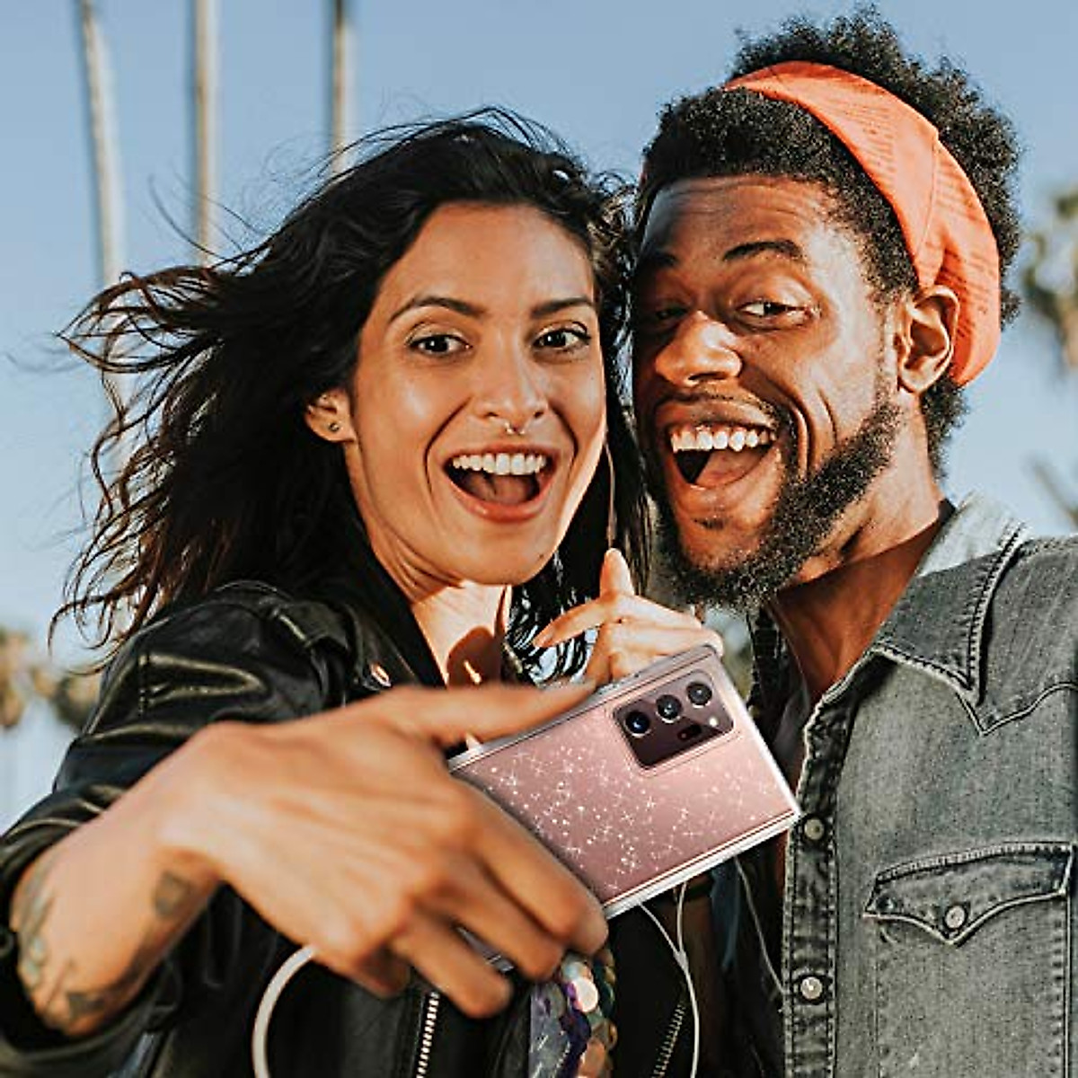 Coolwee Crystal Glitter Full Protective Case for Galaxy Note 20 Ultra 5G Heavy Duty Hybrid 3 in 1 Rugged Shockproof Women Girl Transparent for Samsung Galaxy Note 20 Ultra Shiny Clear Bling Sparkle