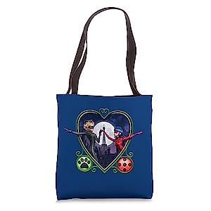 Miraculous Ladybug and Cat Noir The Movie Heart Tote Bag