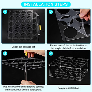 uxcell 2 Set Vinyl Roll Storage Rack, Acrylic Vinyl Roll Holder for Up to 40-Holes, Vinyl Organization for Craft Room Gift Wrap Roll Vinyl Storage Organizer Household Gadgets, Clear