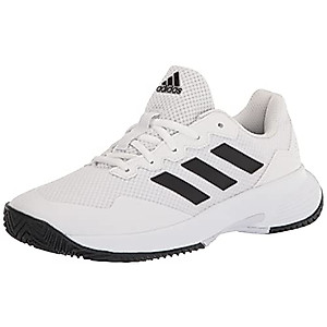 adidas Men's Gamecourt 2 Tennis Shoes, White/Core Black/White, 11