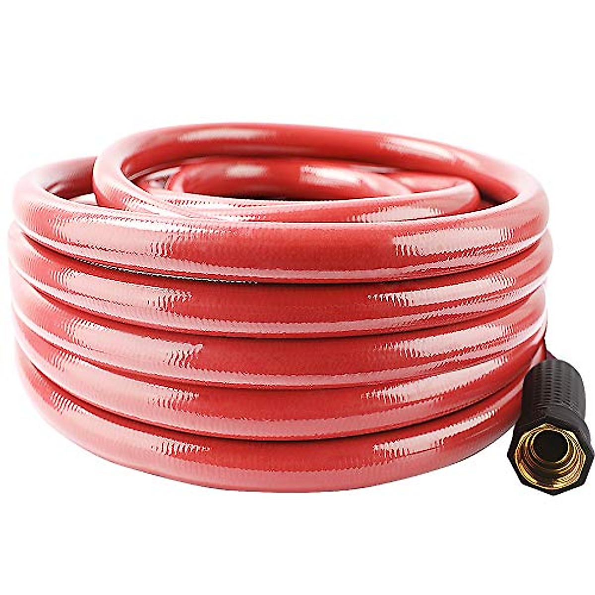 Solution4Patio Homes Garden Hose Red Kink Free 5/8 in. x 50 ft. Commercial Hose, No Leaking, Heavy Duty, Brass Fittings 12 Year Warranty, No DOP, Environmental-Friendly