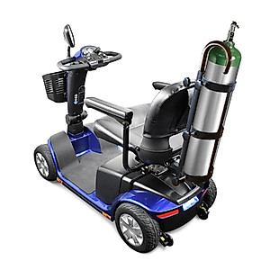 Tredre Oxygen Tank Holder Cane Holder 2 in 1 for Power Mobility Scooters, Electric Wheelchair Accessories (Works with 1"X1" Hitch Receiver Equipped), Suitable for D and E Oxygen Cylinder