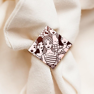 OLYCRAFT 4x5 Inch Woman Crowd Clay Stencils Fashionable Woman Silk Screen for Polymer Clay Star Silk Screen Stencils Mesh Transfer Stencils for Polymer Clay Jewelry Making